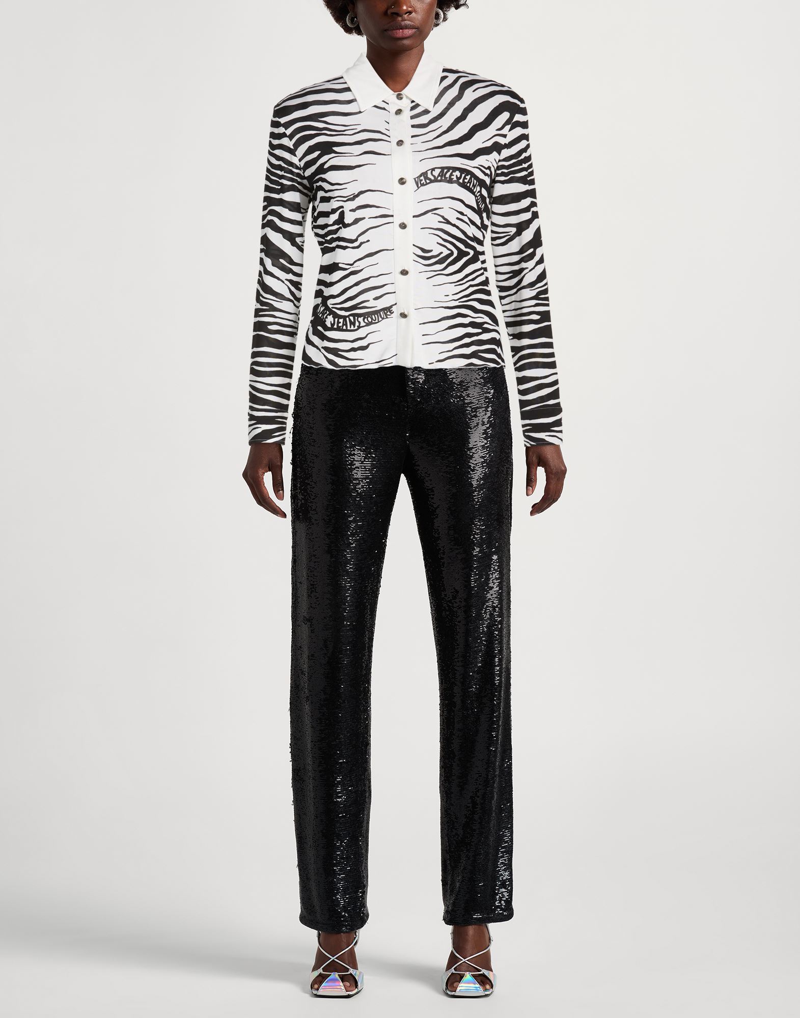 VERSACE VERSACE JEANS COUTURE Viscose Blend Zebra Print Shirt